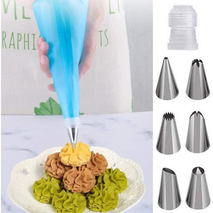 Douilles Pâtisserie Inox Set De Poche À Douille En Silicone Poches À ...