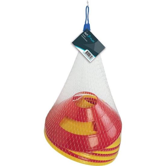 Ensemble de 8 plots d'entraînement de foot Out2Play - rouge/jaune ...