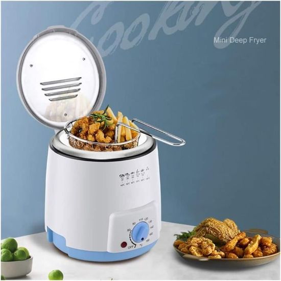 Mini friteuse 0,5 L, avec panier à friture, Température Réglable, outil ...
