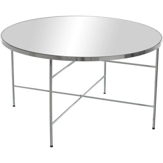 Table Basse en Acier Chromé 80 x 40,5 cm DRW - Cdiscount Maison