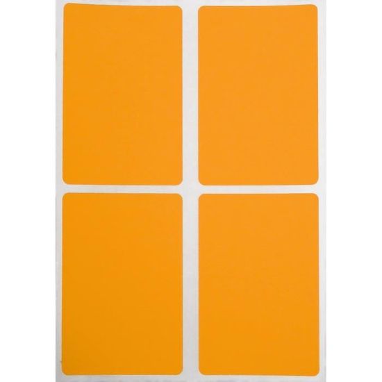 Gommettes Étiquettes Autocollantes Rectangulaires Orange Fluo Environ 7 ...