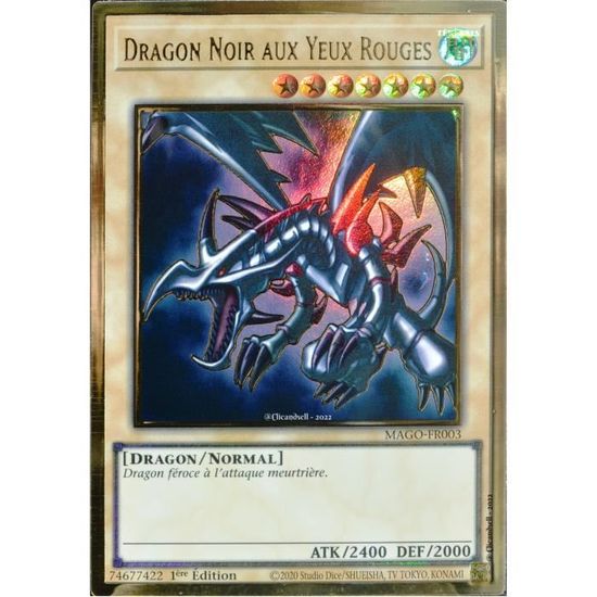 Carte YU-GI-OH MAGO-FR003 Dragon Noir Aux Yeux Rouges Gold Rare NEUF FR ...