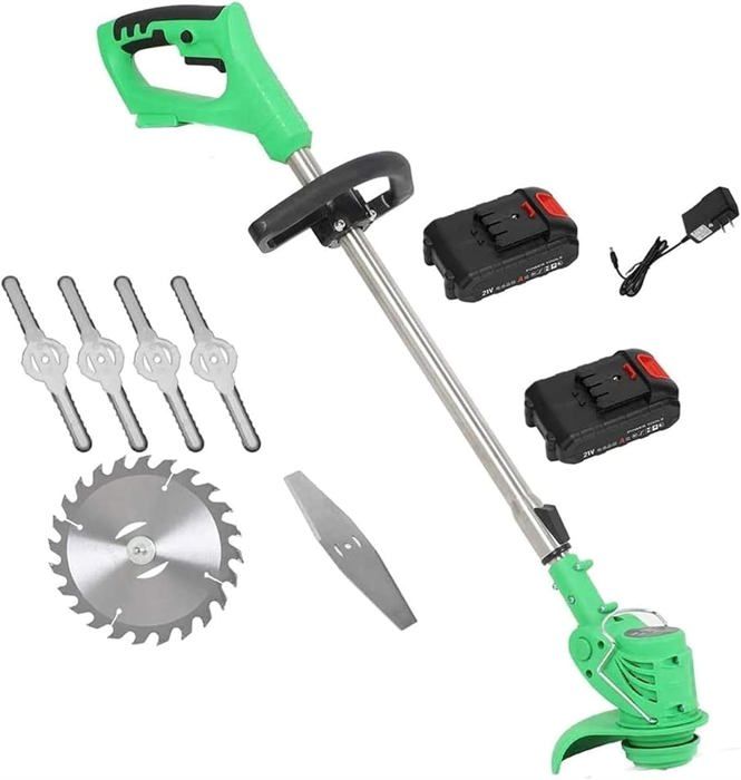 Coupe-Bordure électrique Tondeuse à Gazon 21 V 3000 mAh Lithium-ION Kit de Coupe-Herbe sans Fil ...