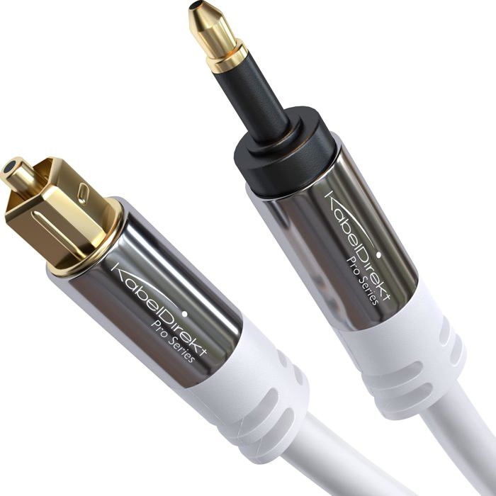 KabelDirekt – Cable optique Mini-TOSLINK – 2m – avec protection du ...