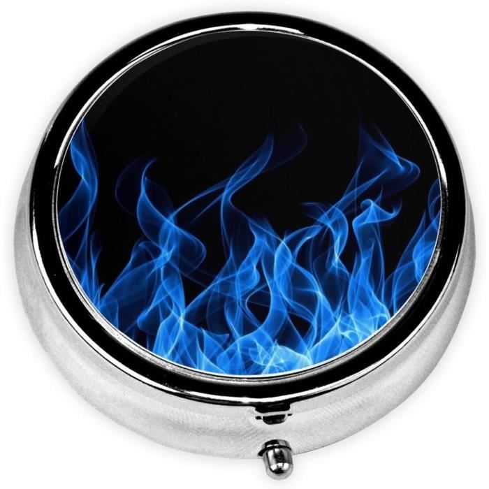 Blue Flame Mini Pilulier Rond À 3 Compartiments Pour Médicaments Et ...