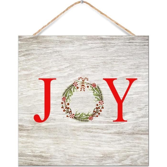 Lettre Joy - Couronne De Porte D'Hiver En Bois - Couronne Botanique De ...