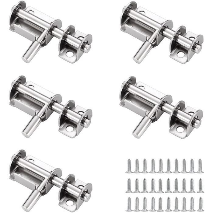 Verrou 5 Pièces Mini Verrous de Porte Coulissants de Sécurité Verrou ...