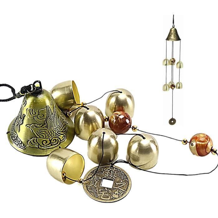 TJS-Carillon à vent porte-bonheur en métal Feng Shui pour extérieur et ...