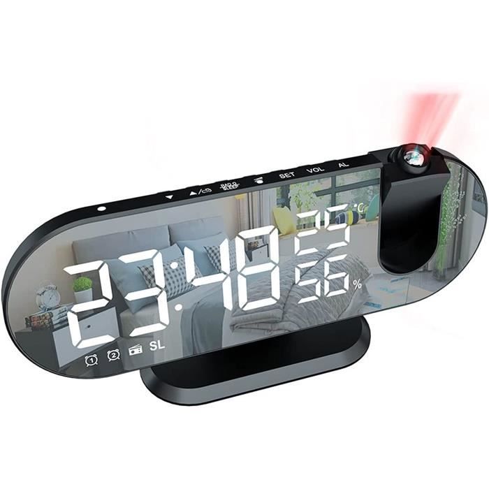 Réveil Projecteur avec Radio,Reveil Projecteur Plafond,Réveil avec ...