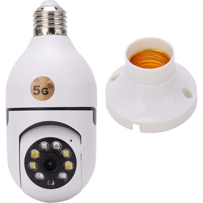 Caméra D'ampoule WiFi sans Fil, Caméra de Sécurité 1080p, 360 Degrés ...