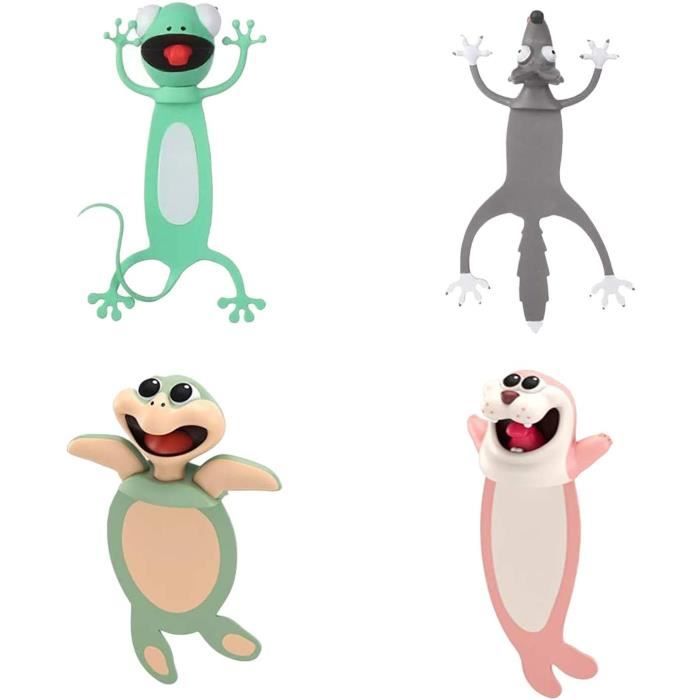 Signet 3D Animaux Joli Marque-Page de Livre Animé pour Enfants Bureau ...
