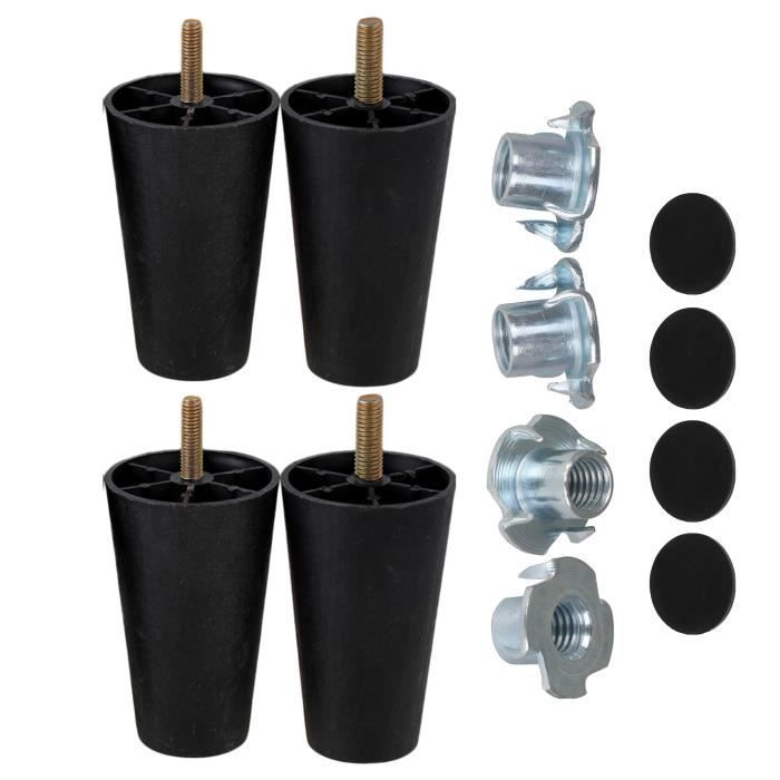 4 pièces pieds de canapé en plastique DIY pieds coniques 3.94" avec ...