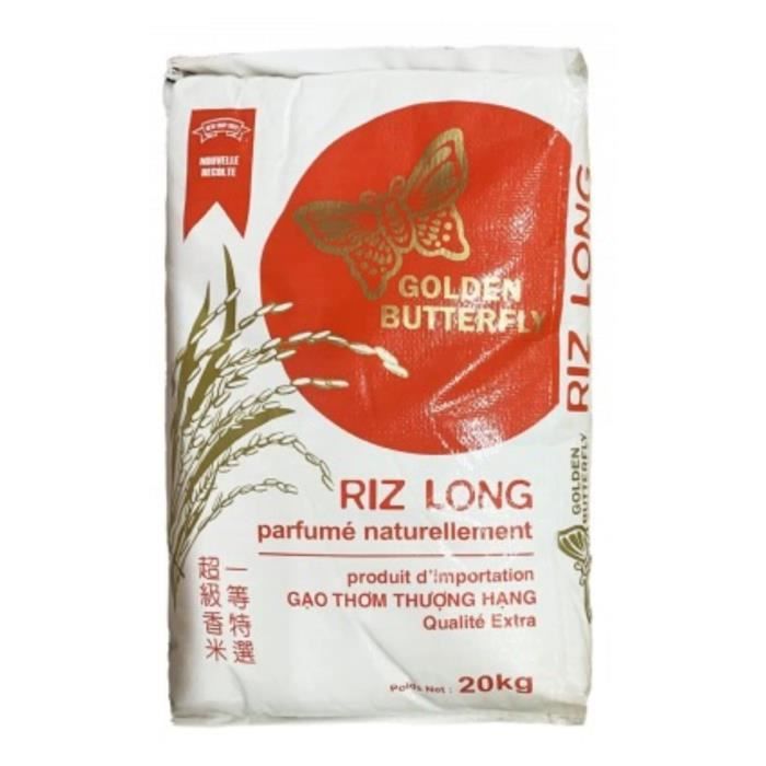 Riz Long Parfumé Thaïlandais 2024 Golden Butterfly 20kg - Cdiscount Au ...