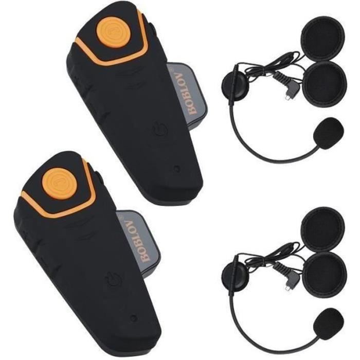 Intercom Moto Intercom Bluetooth Casque Moto Oreillette Sans Fil 1000m ...