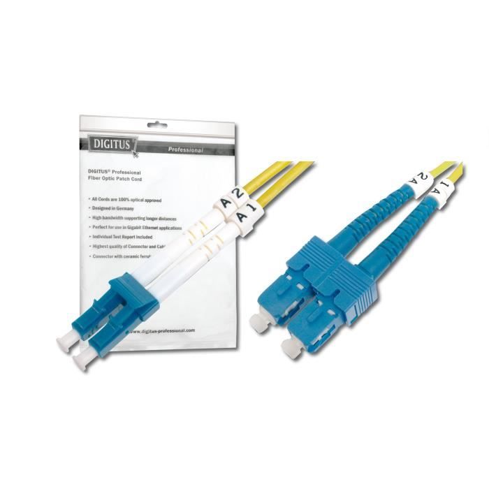 Câble Fibre Optique Duplex 9/125 OS1 SC LC Jaune 3 m - Cdiscount ...