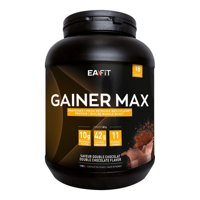 Gainer Max - EAFIT - Double Chocolat - 1100g - 42g de glucides - 10g de ...
