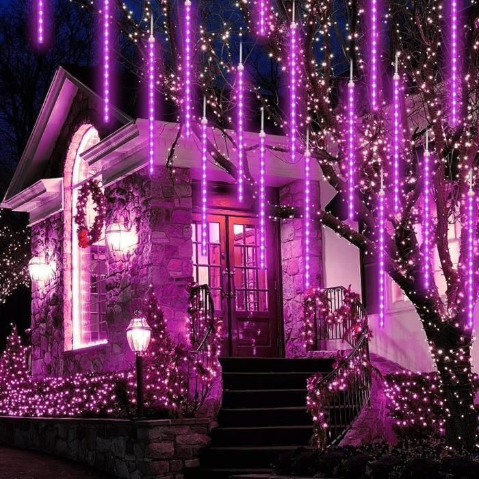 Led Météores Douches De Fête, 30Cm 8 Tubes 192 Leds Guirlandes ...