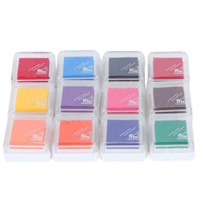 Godsale-Fdit Tampon encreur de couleur métallique 12pcs Tampon Encreur ...