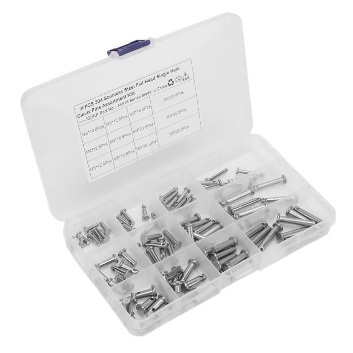 Mxzzand Kit d'assortiment de goupille de chape Goupille de Chape Acier ...