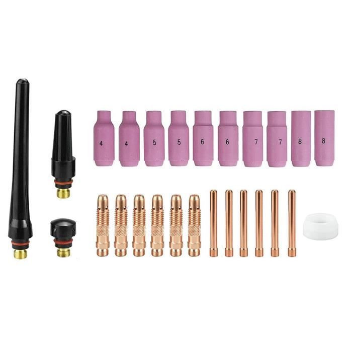 Kit D'Accessoires de Torche de Soudage TIG 26 PièCes SéRies pour TIG WP-17-18-26, avec Kit de ...