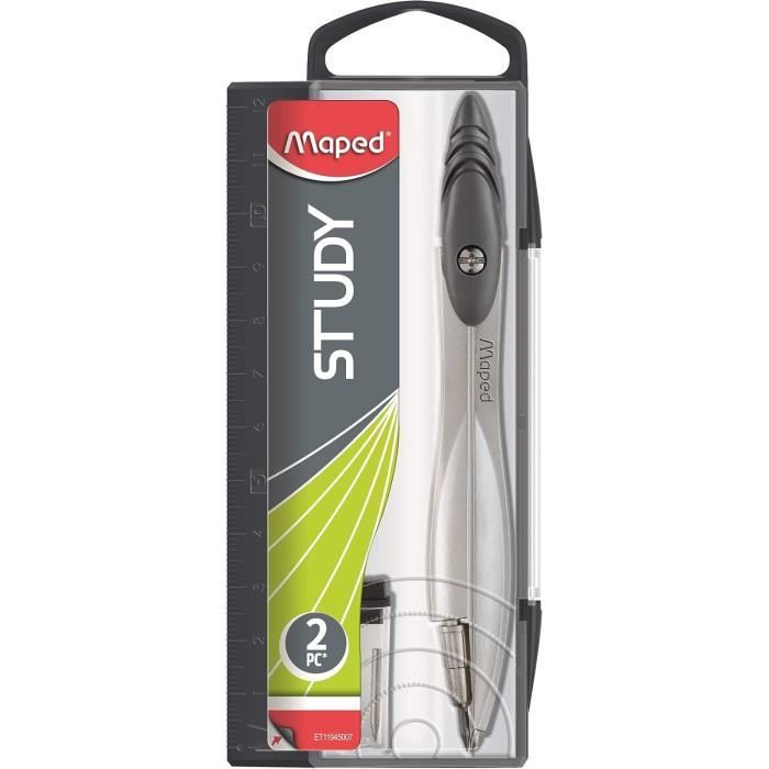 Maped - Compas Study - Compas Métal - Compas mine + étui-mines - Compas ...