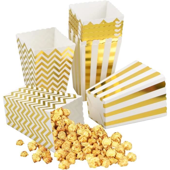 18Pcs Popcorn Boîtes,Bonbons Conteneur Doré,Boîte Pop Corn Pour ...