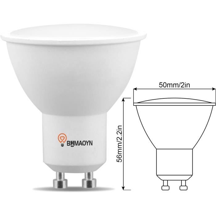 Ampoule Led Gu10 8W équivalent à une lampe halogène 60W, lumière blanc ...