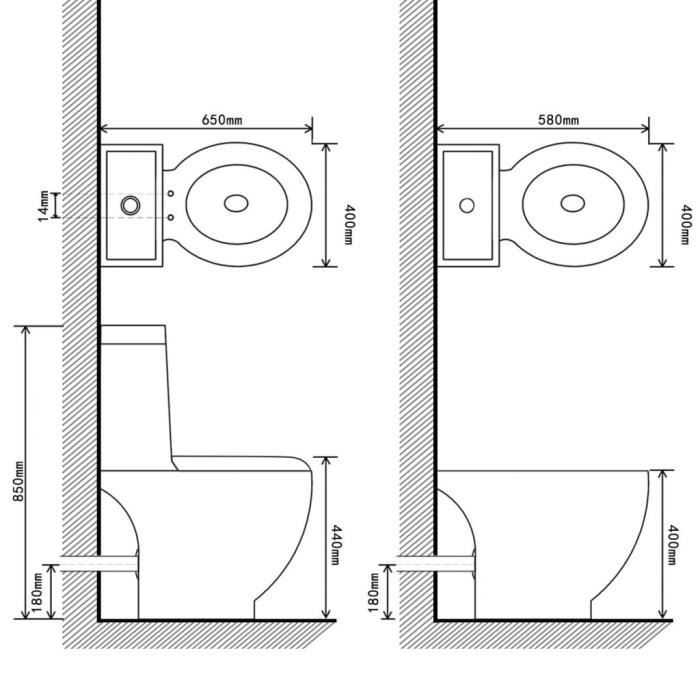 Ensemble de cuvette et bidet - HURRISE - Noir - Céramique - Double ... Ensemble de cuvette et bidet - HURRISE - Noir - Céramique - Double ...