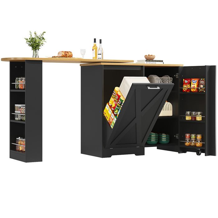 Buffet de cuisine comptoir pivotant 360° multifonctionnel étagères ...