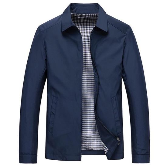 Veste Homme Mi-saison Business Mode Col revers Couleur Unie Veste ...