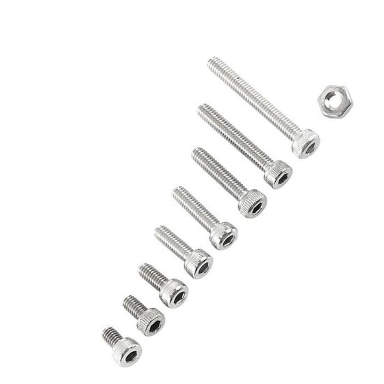 Pwshymi Vis à douille hexagonale Assortiment de boulons et d'écrous hexagonaux en acier ...