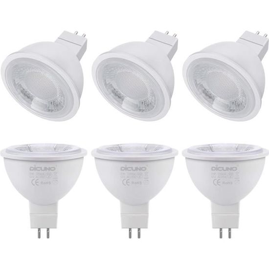 Ampoule Led Mr16 Gu5.3 5W, Non Dimmable, Ampoules Led Spot, Équivalent Halogène 50W, 380Lm ...