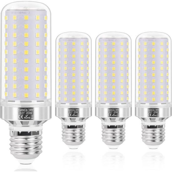 Ampoules Led E27 20W Équivalent À Halogène 180W Lampes Maïs E27 Led Blanc Froid 6000K 2150Lm ...