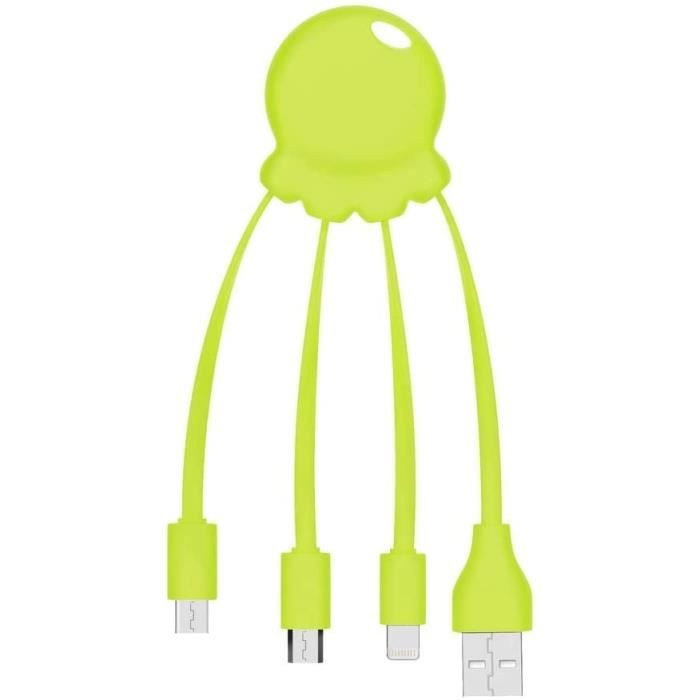 Octopus matt lime - câble multi connecteurs usb - hub usb 4 en 1 ...