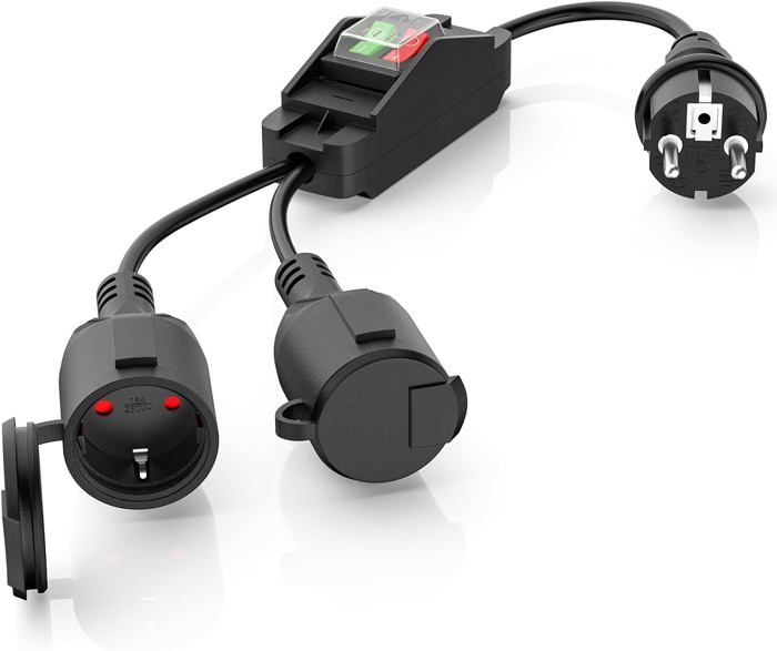 Rallonge avec 2 prises Schuko - Double prise commutable ...