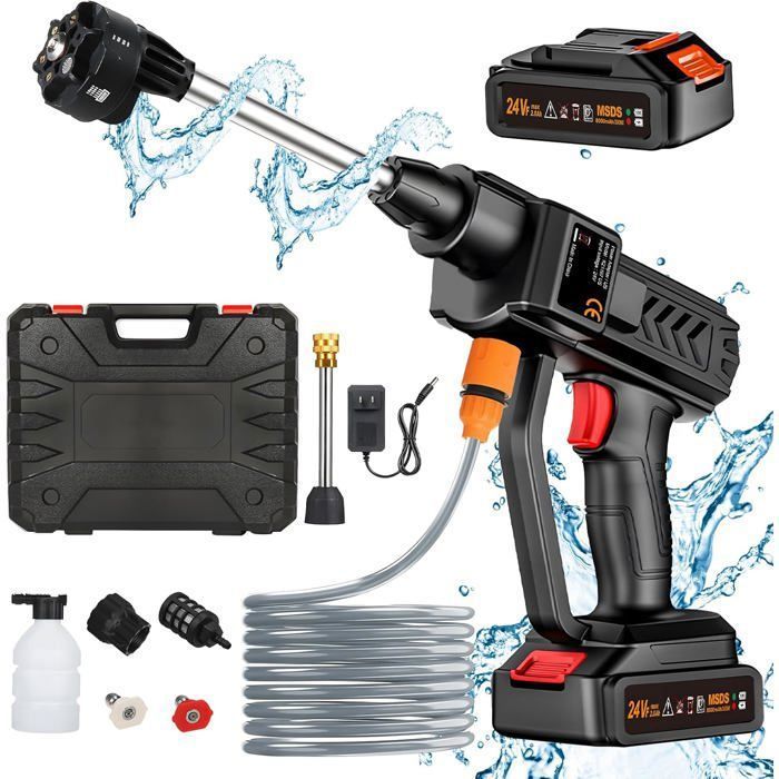 Nettoyeur Haute Pression Buse 6 en 1, 260 PSI Nettoyeur Haute Pression ...