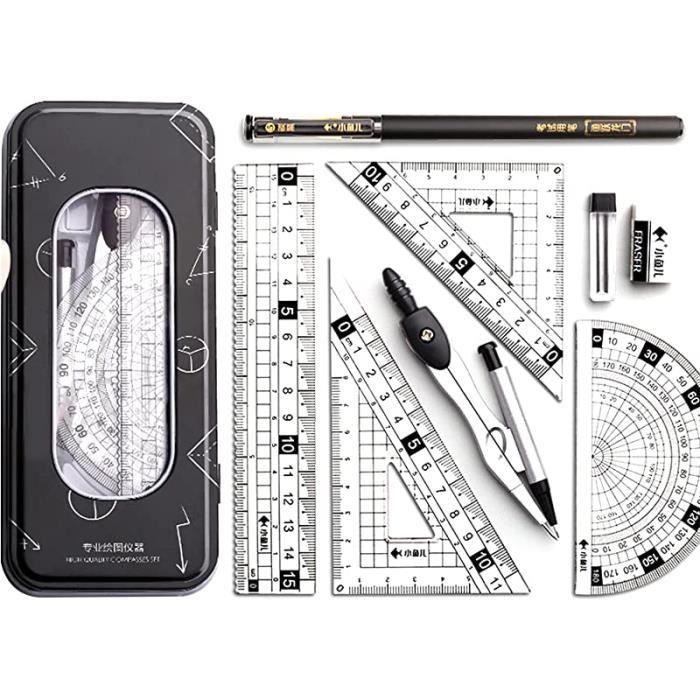 Compas Professionnel - ZGEER - 8 Pièces - Mallette Métallique Durable ...