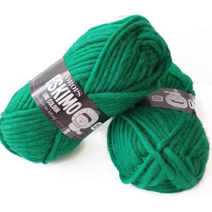 Eskimo Garnstudio Drops Pelote De Laine À Tricoter 100 % Laine Vert 25 ...