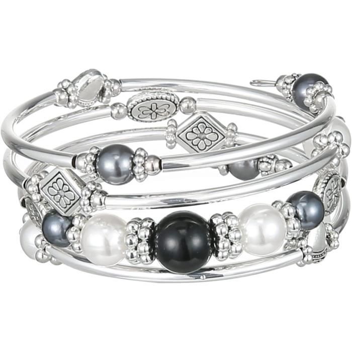 Bracelet En Perles Argent Pour Femmes Bracelet Enveloppant En Pierre ...