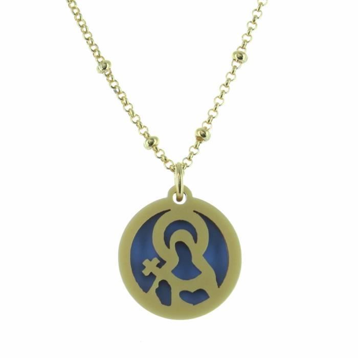 Collier religieux - Sainte Rita - Médaille moderne - Chaîne dorée ...