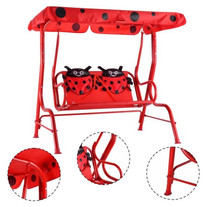 Balancelle de Jardin pour Enfants 2 Places,Toit Anti-UV Balançoire ...