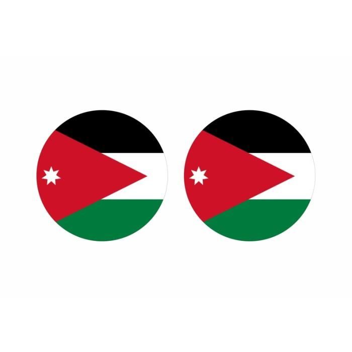 2x autocollant sticker rond cocarde drapeau jordanie - Cdiscount Auto