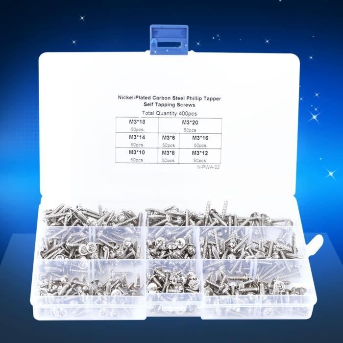Kit de vis taraudeuse, ensemble de vis autotaraudeuses portables en ...