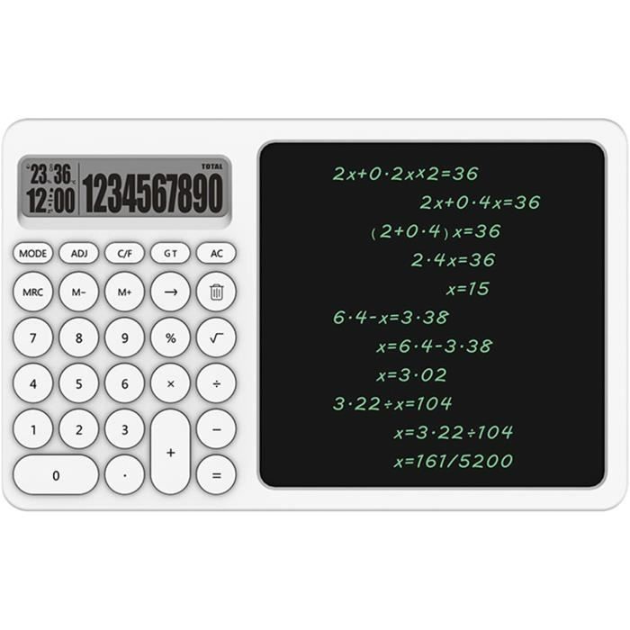 Calculatrice À 10 Chiffres Avec Tablette D'Écriture, Fonction De Temps, Affichage Lcd ...