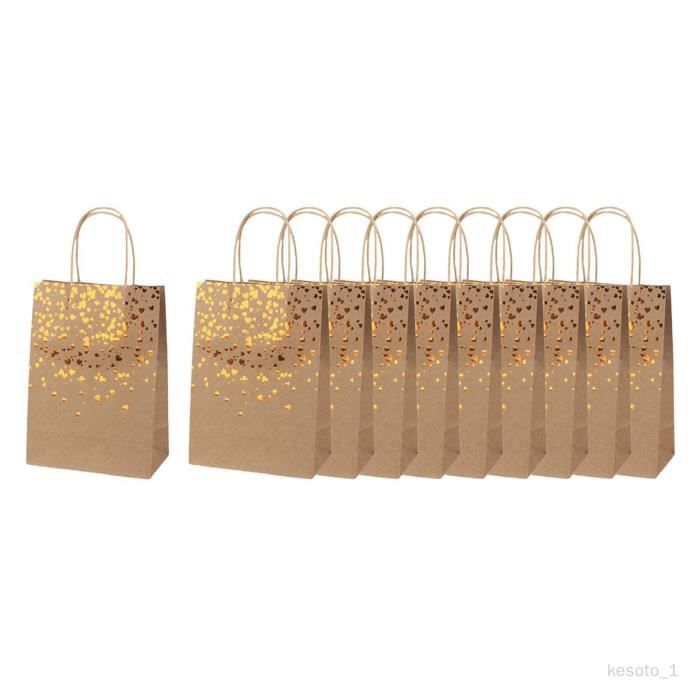 Sac cadeau kraft 10 pièces avec poignées torsadées, petit sac en papier ...