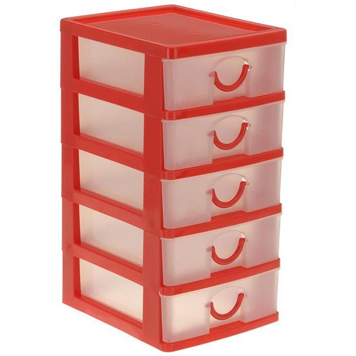 Bloc Coffret Tour - Boite de rangement Rouge - Cdiscount Maison