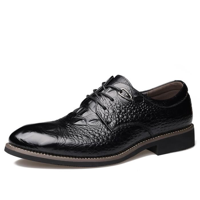 Chaussures En Cuir Homme Soulier Habillées Chau... Noir - Cdiscount ...