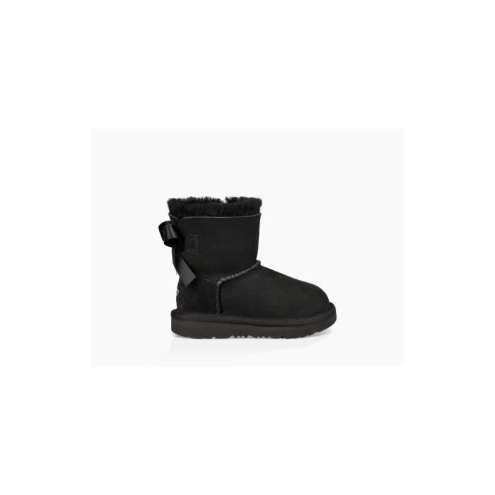 Bottes Enfant UGG Mini Bailey Bow II Noires - Nœuds Soyeux Confortables ...