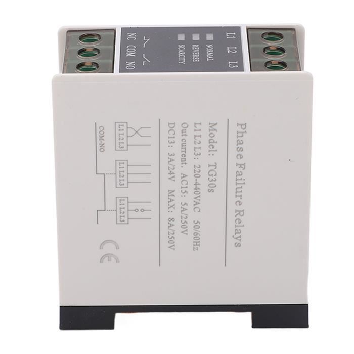 Qiilu Relais AC triphasé AC Relay PC Flame Retardant Rail Installation ...