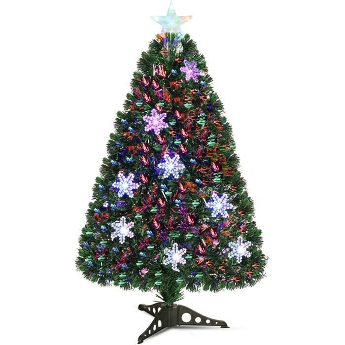 RELAX4LIFE Sapin de Noël Artificiel avec Flocon de Neige Hauteur 150 CM ...